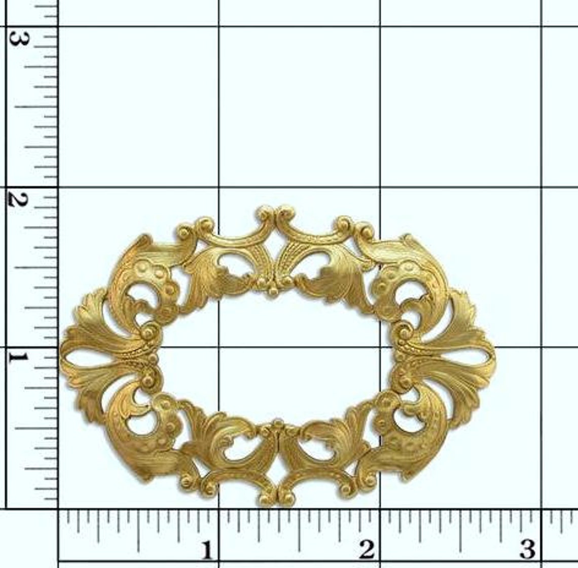 Haskell Oval Filigree Frame Brass Stamping Large Deco Oval - Etsy