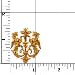 Double Dragon Medallion Brass Stamping, Dragon Gargoyle Brass Stamping ...