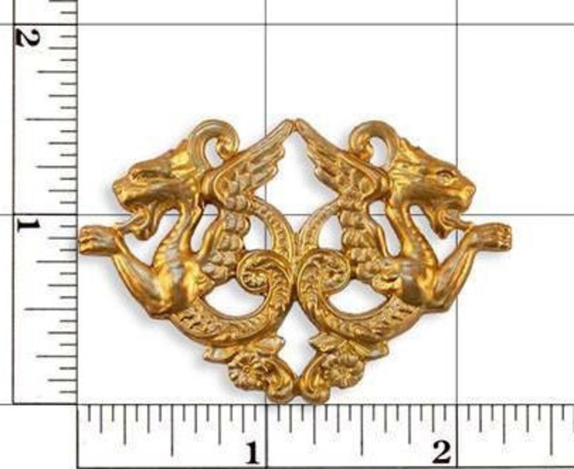 Brass Double Dragon Medallion Stamping Dragon Pendant Jewelry - Etsy