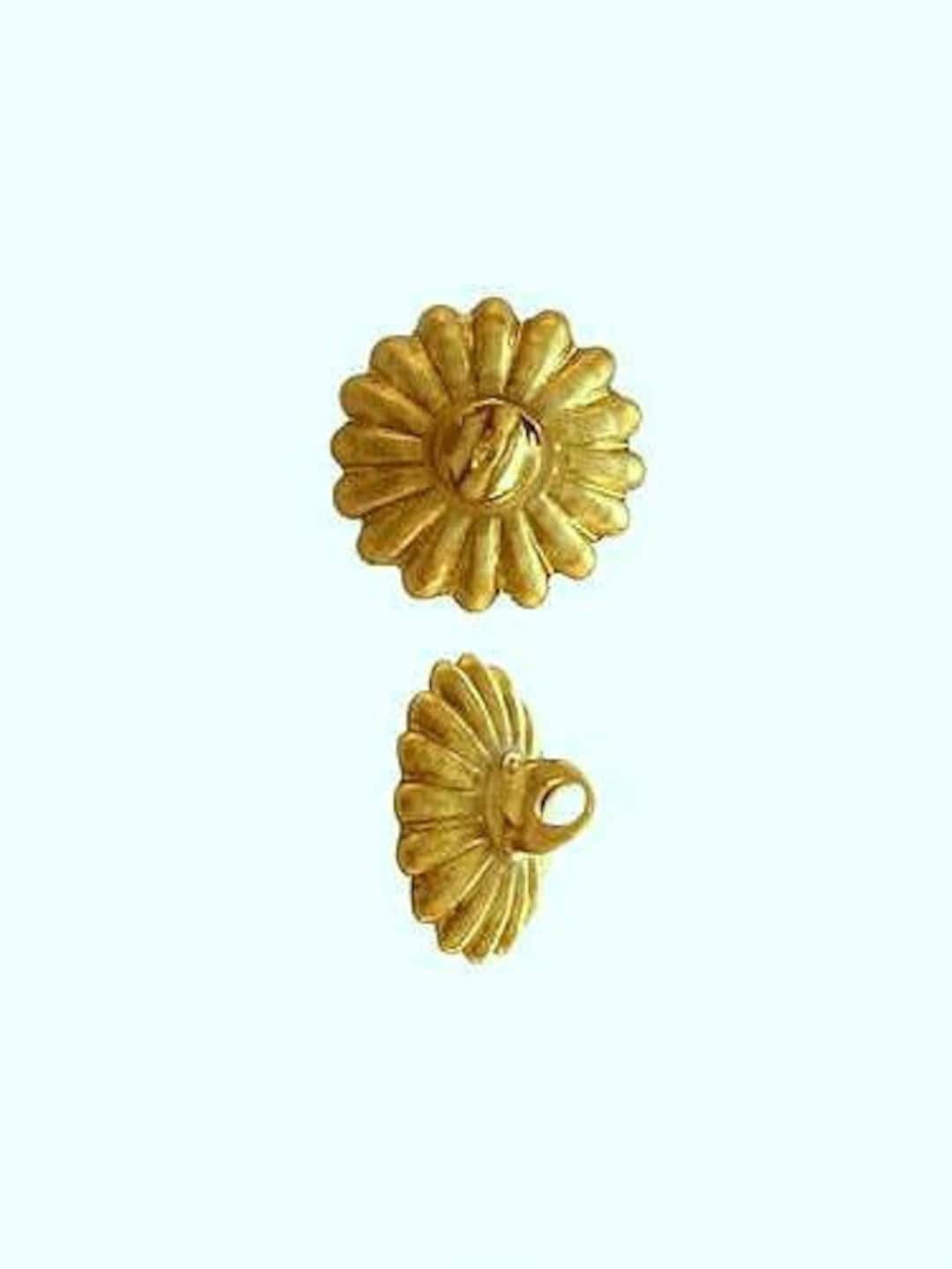 10mm Haskell Raw Brass Fluted Bead Caps With Loop, USA Made (10 Pcs) - Etsy