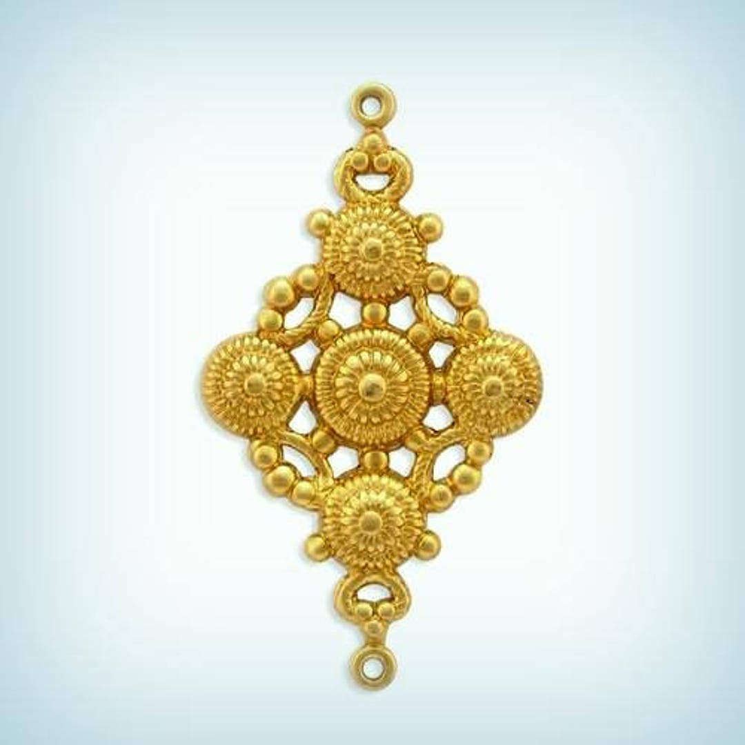 Filigree Diamond Shape Jewelry Connectors, Brass Stamping Embossed ...