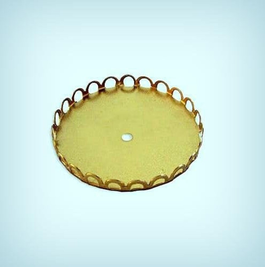 Round Bezel 35mm Vintage Settings, Lace Edge Round Bezel With Hole, USA ...