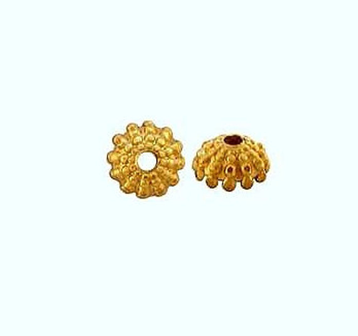 Miriam Haskell Brass Urchin Bead Caps, Raw Brass Acorn Bead Caps ...