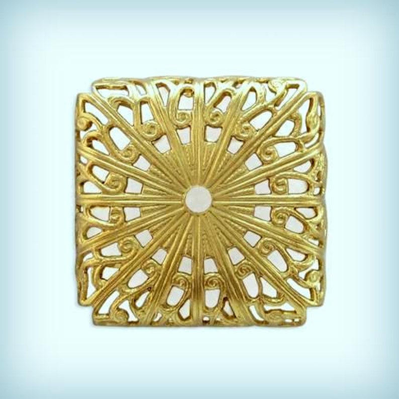 Square Filigree Setting 26mm Square Filigree Frame Brass - Etsy