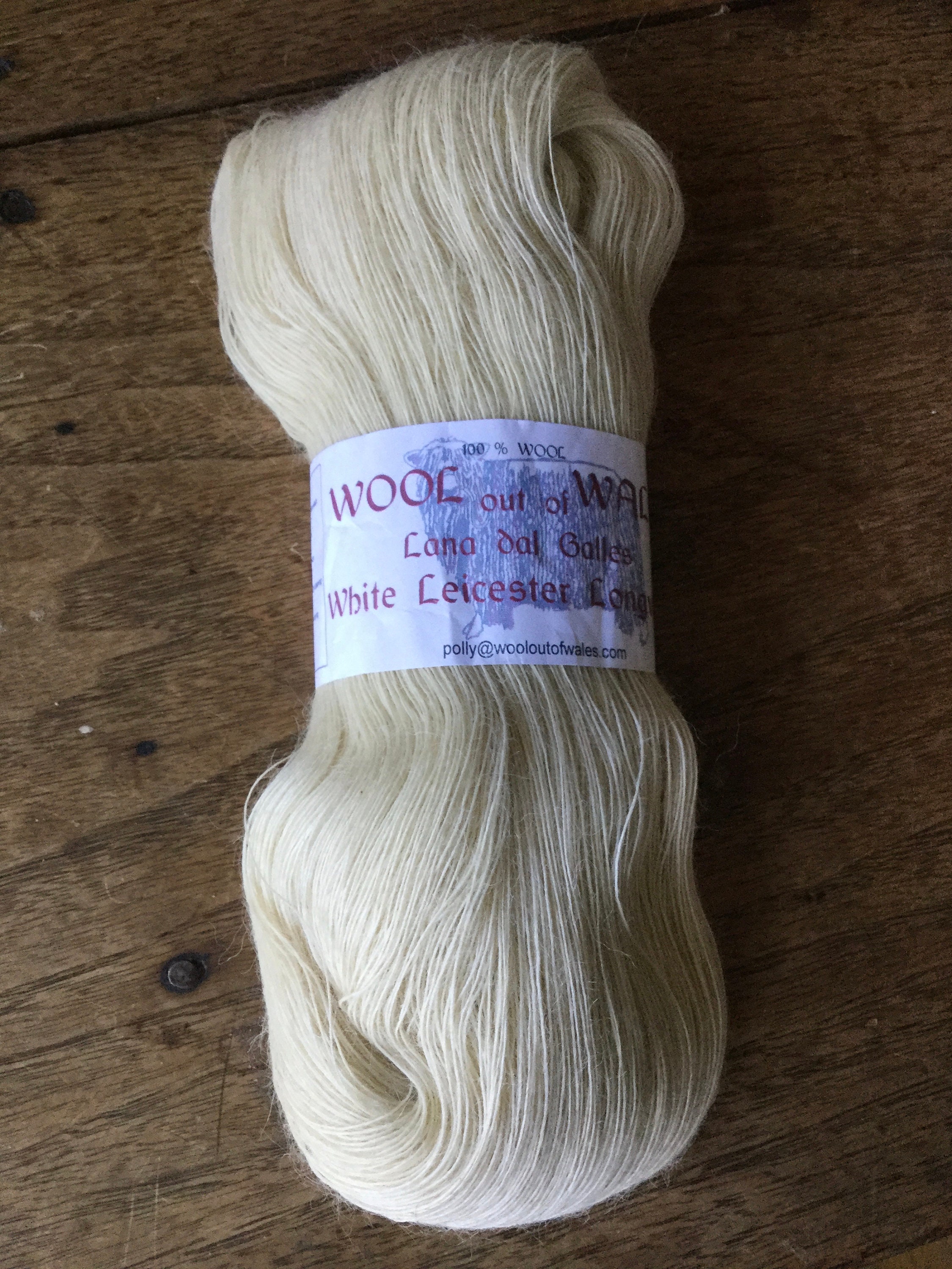 Wool Out of Wales Single Strand Natural White Skein, Lace Weight ...