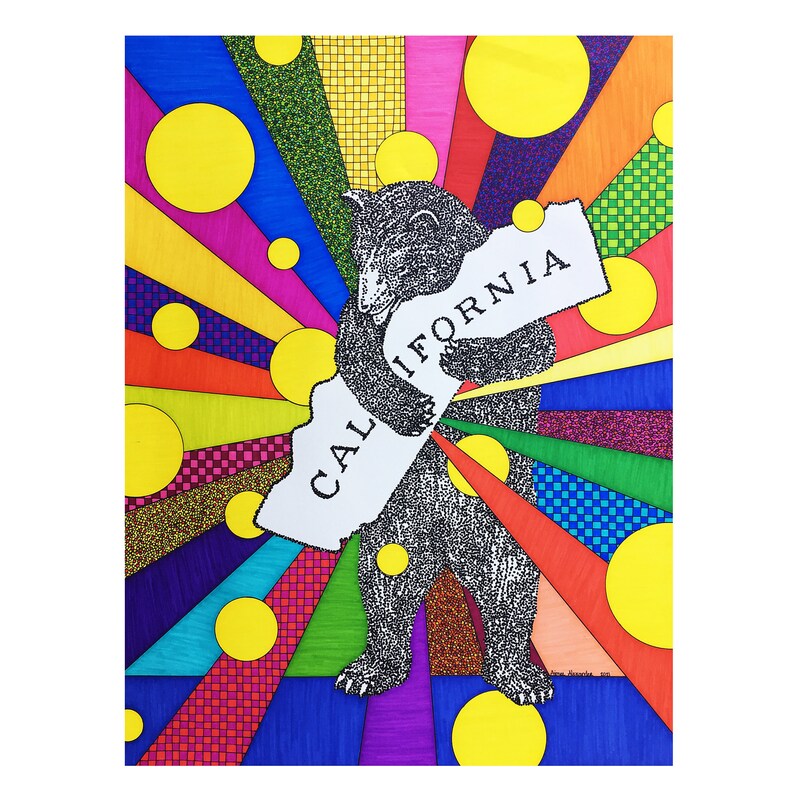 California Bear Hugging State - Etsy
