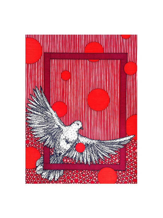 Red Dove Art Print | Etsy