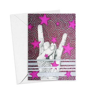 Rockstar Greeting Cards, Set of 6 With Envelopes, Thank You Notes ...