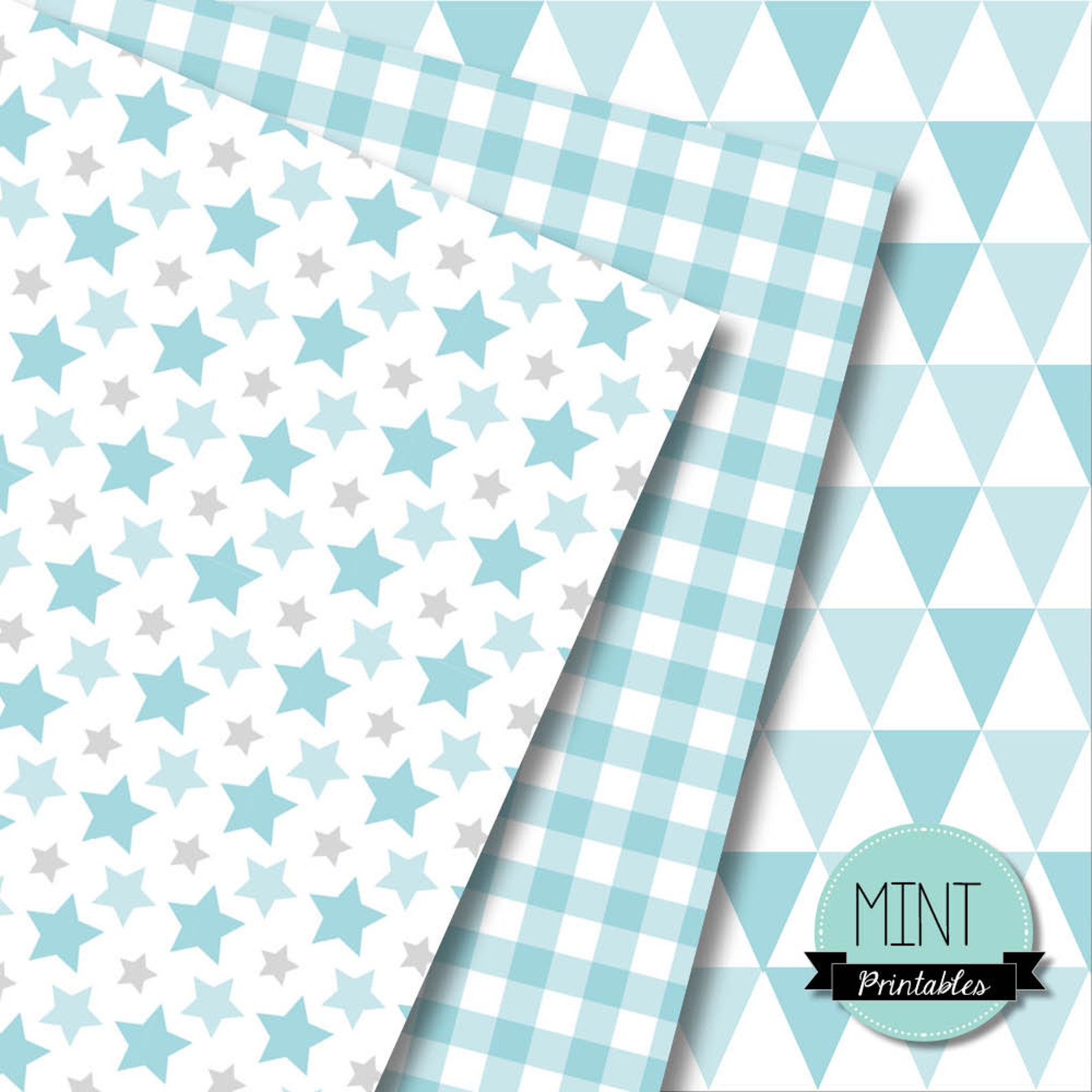 Blue Baby Boy Digital Paper Scrapbooking Papers Patterned | Etsy