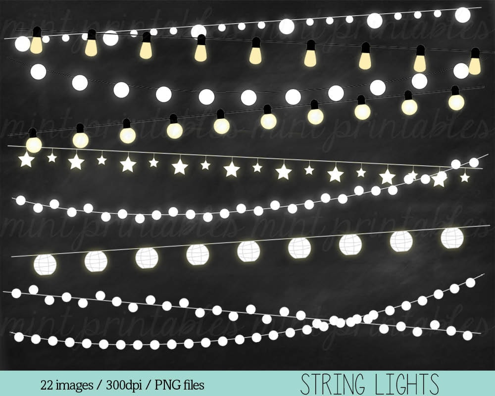Lights Clipart Fairy Lights Clipart Clip Art String Lights | Etsy