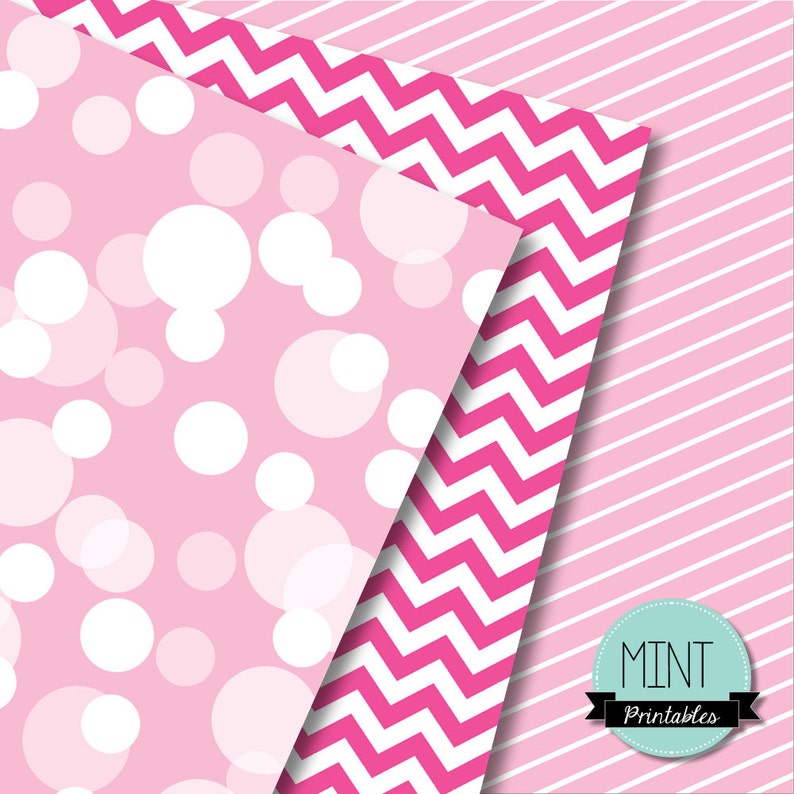 Pink Digital Paper Scrapbooking Paper Patterned Printable - Etsy