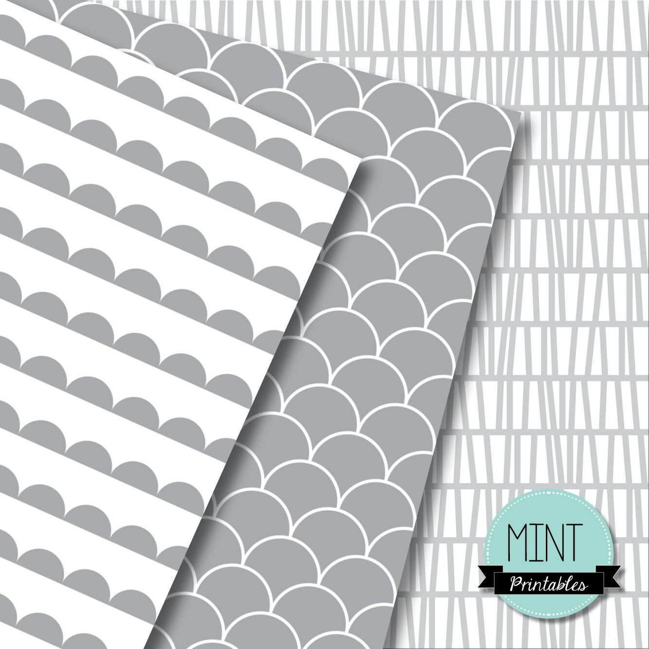 Mint And Gray Chevron Pattern