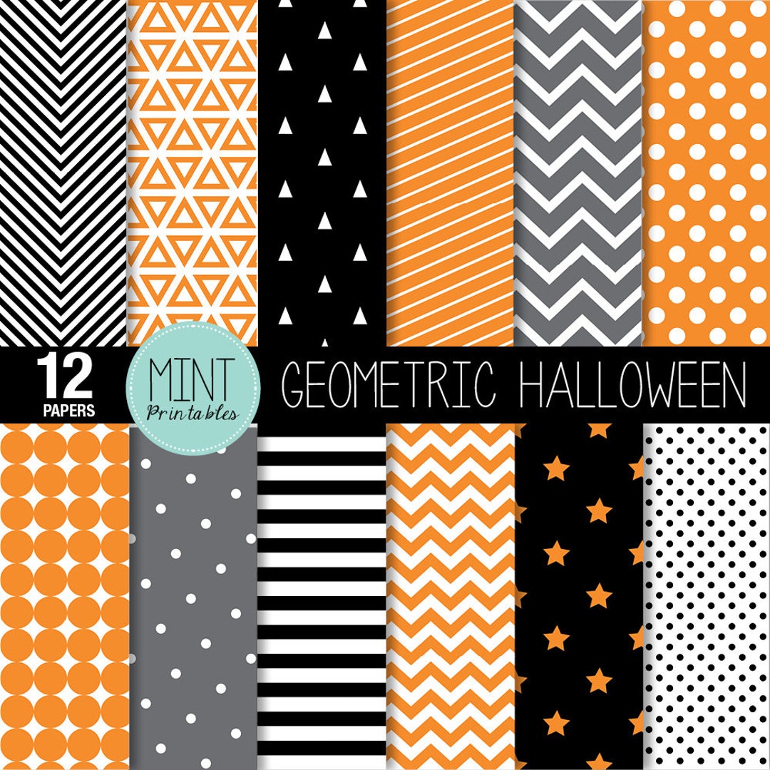 Halloween Scrapbooking Paper, Digital Paper, Patterned Paper, Printable ...