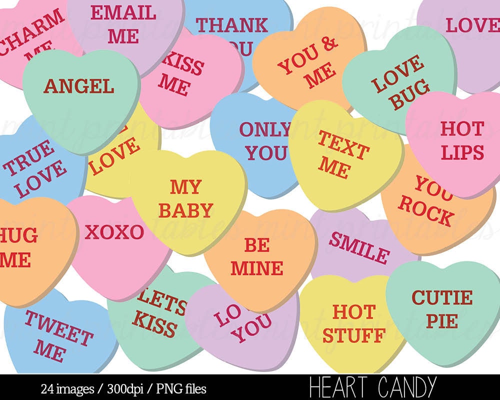 Heart Clipart, Heart Candy Clip Art, Sweethearts Candy Clipart ...