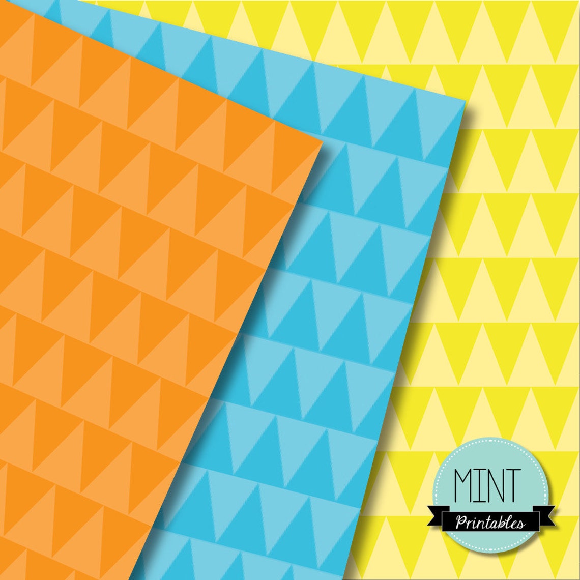 Triángulos Geométricos Papel Digital Papel de Scrapbooking de - Etsy España