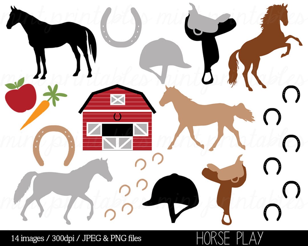 Horse Clipart, Horses Clip Art, Stable, Horse Riding, Saddle, Animal ...