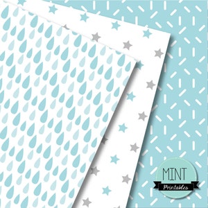 Blue Baby Boy Digital Paper, Scrapbooking Papers, Patterned Paper ...