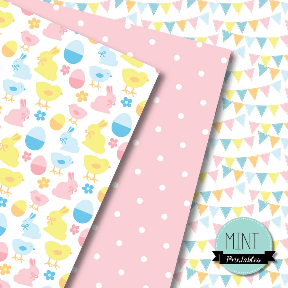 Easter Digital Paper Easter Printable Sheets Easter Eggs - Etsy