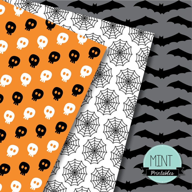 Halloween Scrapbooking Paper, Digital Paper, Patterned Paper, Printable ...