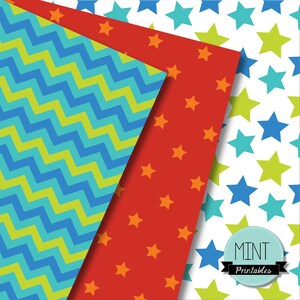 Digital Paper Birthday Party Invitation, Scrapbooking Papers, Patterned ...