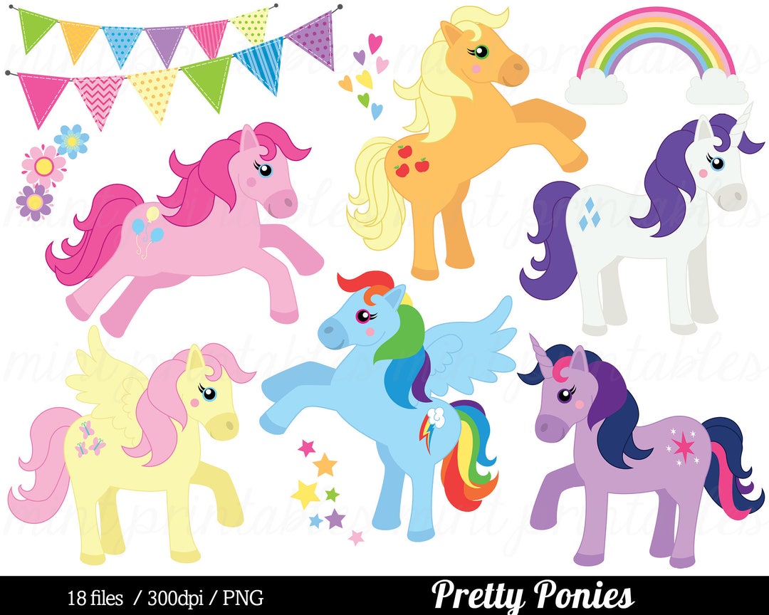 Pony Unicorn Clipart Clip Art, Little Ponies Horse Rainbow Girls Baby ...