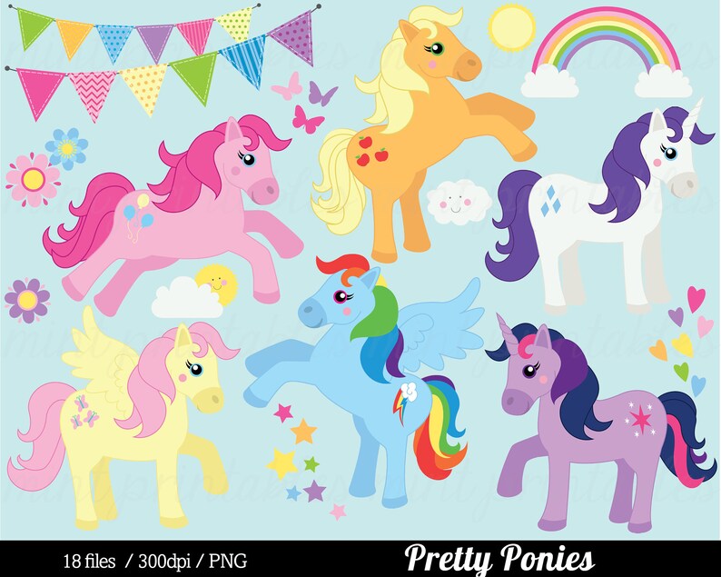 Pony Unicorn Clipart Clip Art, Little Ponies Horse Rainbow Girls Baby ...