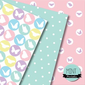Butterflies Scrapbooking Paper, Butterfly Digital Paper, Baby Shower ...