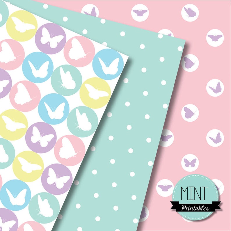 Butterflies Scrapbooking Paper Butterfly Digital Paper Baby | Etsy