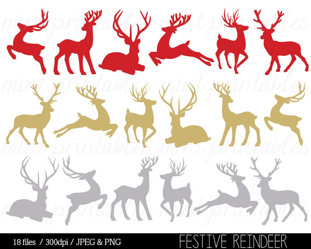 Christmas Clipart, Christmas Clip Art, Reindeer Clipart, Reindeer ...