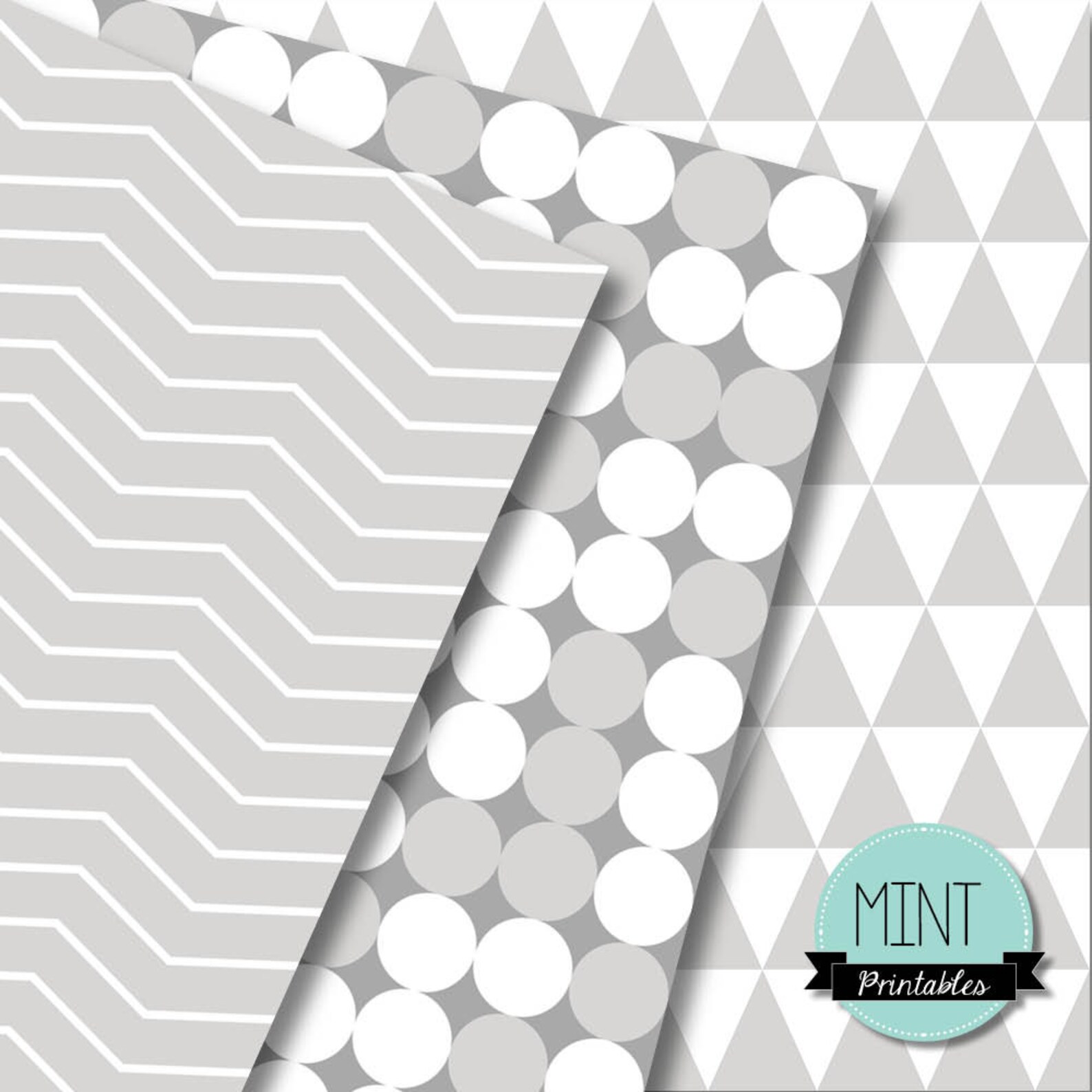 Grey Scrapbooking Paper Digital Paper Patterned Paper - Etsy