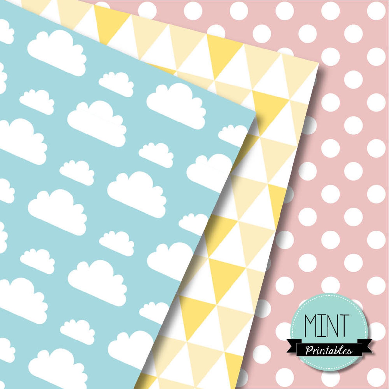 Pastel Baby Digital Paper Pink Blue Mint Green Lilac Baby - Etsy