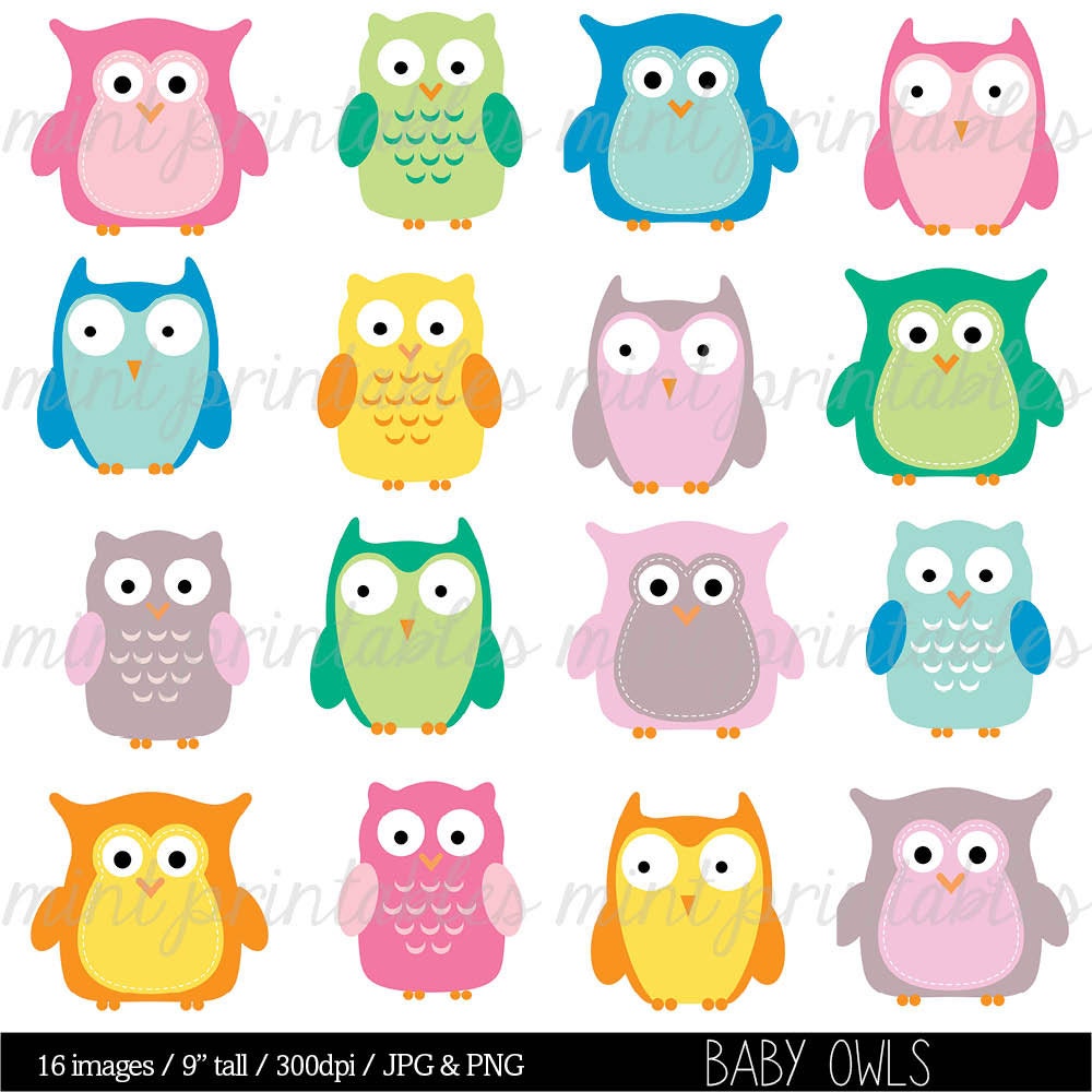 Owl Clipart, Baby Owl, Animal Clipart, Baby Shower Clipart Clip Art ...