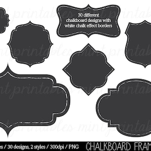Chalkboard Frame Borders Clip Art Clipart, Decorative Labels, Tags ...
