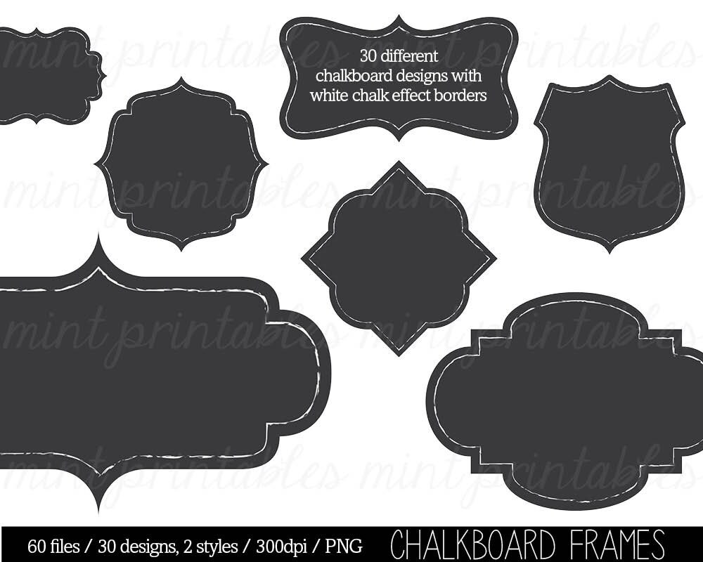 Chalkboard Frame Borders Clip Art Clipart Decorative Labels - Etsy Denmark