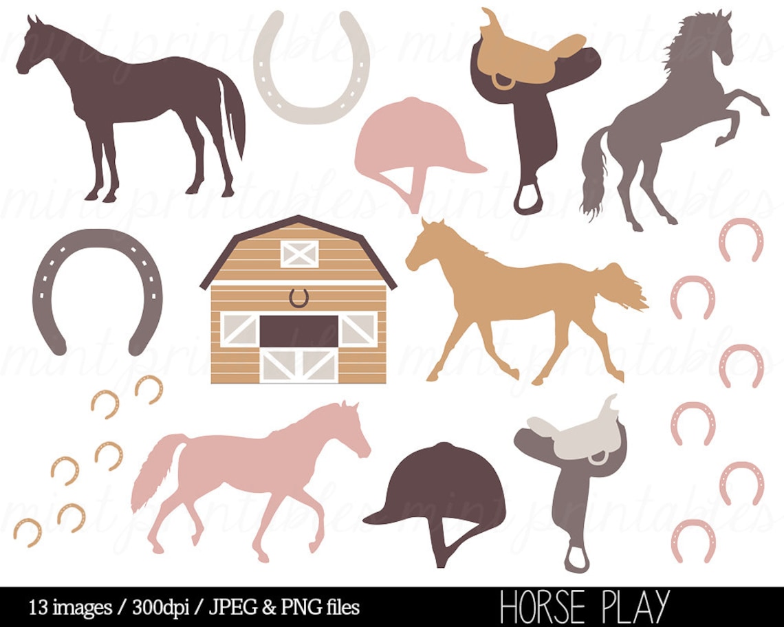 Horse Clipart Horses Clip Art Stable Horse Riding Saddle - Etsy