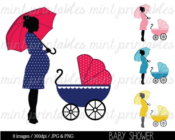 Baby Boy Shower Umbrella Clipart