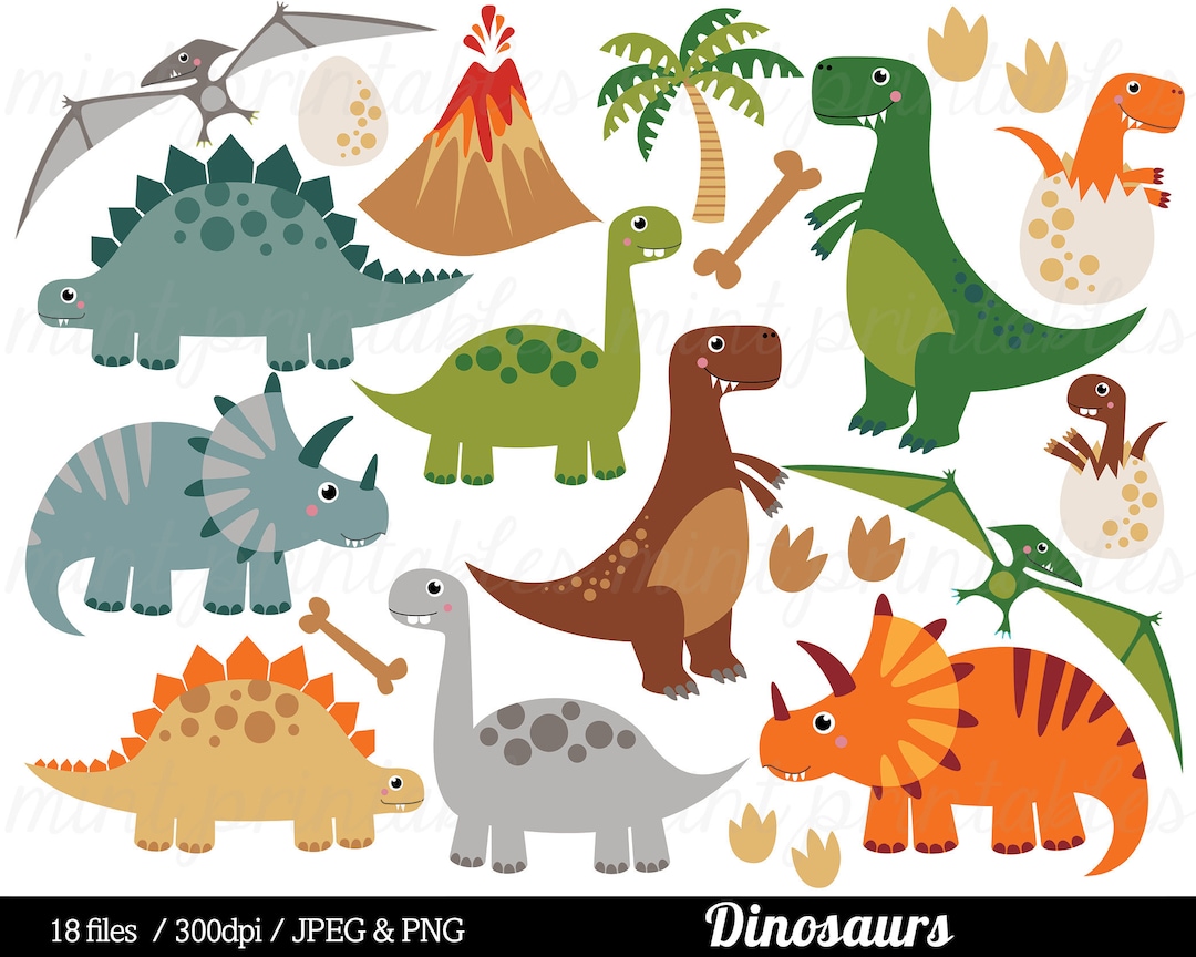 Dinosaur Clipart, Dinosaurs Clip Art, Tyrannosaurus Rex Stegosaurus ...