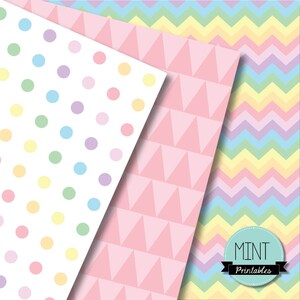 Rainbow Digital Paper, Pastel Rainbow Coloured Colored Scrapbooking ...