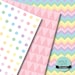 Rainbow Digital Paper, Pastel Rainbow Coloured Colored Scrapbooking ...