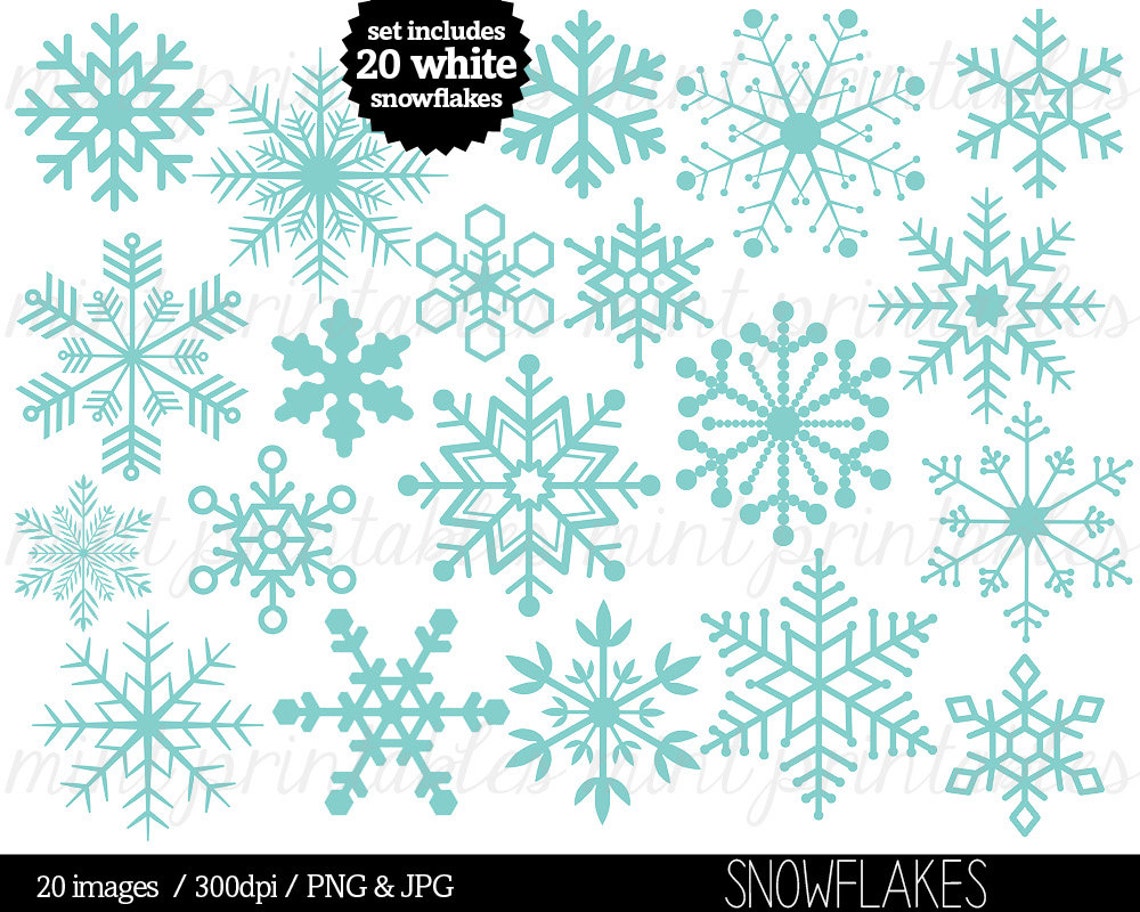Christmas Clipart Snowflake Clipart Snowflake Clip Art Snow - Etsy