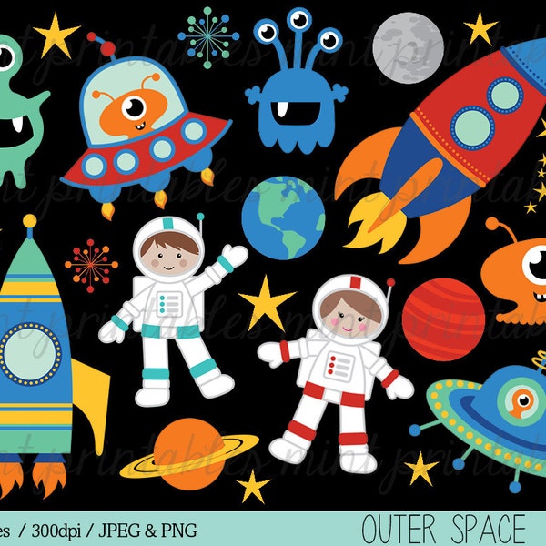 Rocket Ship Clipart - Etsy