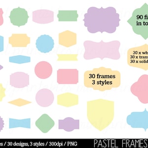 Rainbow Pastel Frame Border Clip Art Clipart, Colored Coloured Digital ...
