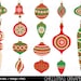 Christmas Clipart, Christmas Decoration Ornament Balls Hanging Baubles ...