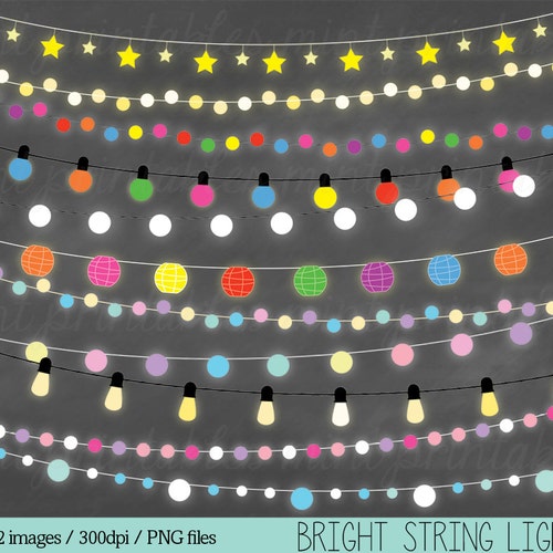 Bokeh String Lights Digital Clip Art Overlay Bunting Fairy - Etsy Australia