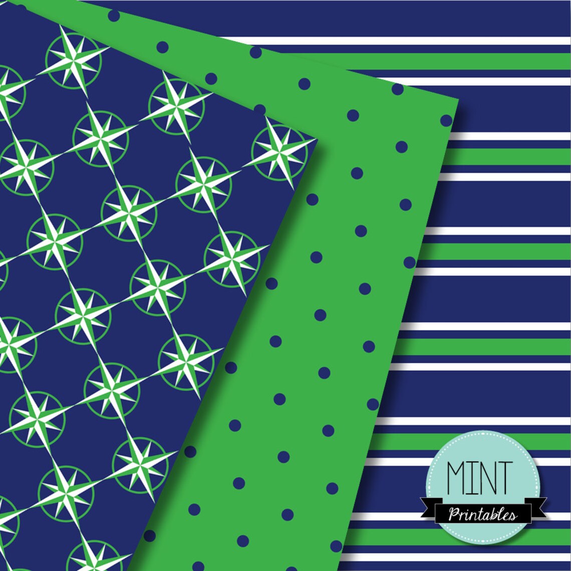 Nautical Scrapbooking Paper Digital Paper Anchor Anchors | Etsy