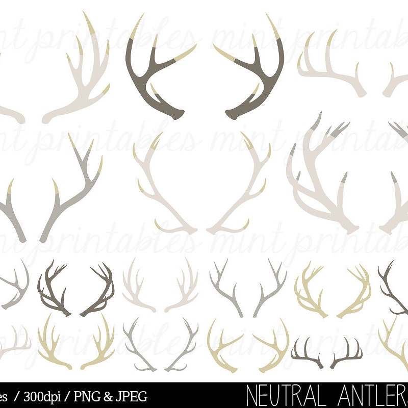 Reindeer Antler Clipart - Etsy