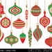 Christmas Clipart, Christmas Decoration Ornament Balls Hanging Baubles ...