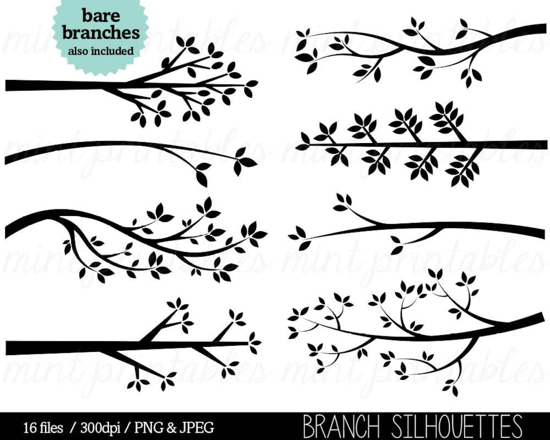 Branch Clipart, Tree Branch Silhouette Clip Art, Tree Branches, Tree ...