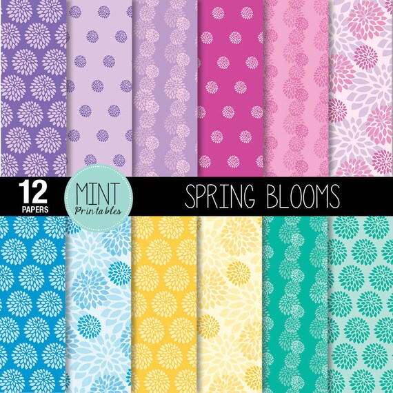 Scrapbooking Paper Digital Paper Flowers Flower Floral | Etsy