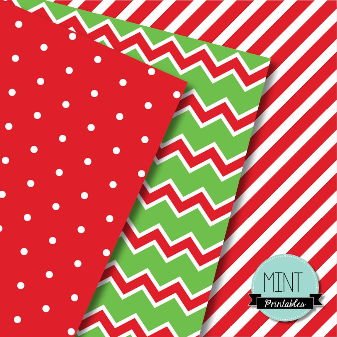 Christmas Scrapbooking Paper Christmas Digital Paper Red | Etsy